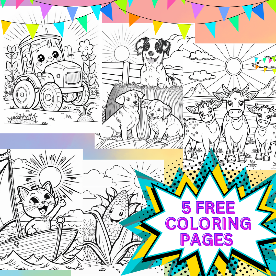 FREE! Let The Fun Begin: 5 FREE Coloring Pages For Kids! (5 Pages ...
